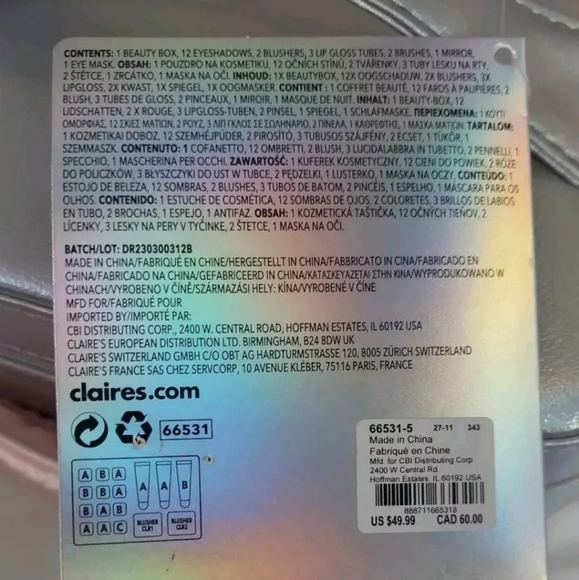 Claire's | Makeup | Claires Makeup Beauty Box 22 Piece Makeup Set Silver Glow Box | Poshmark